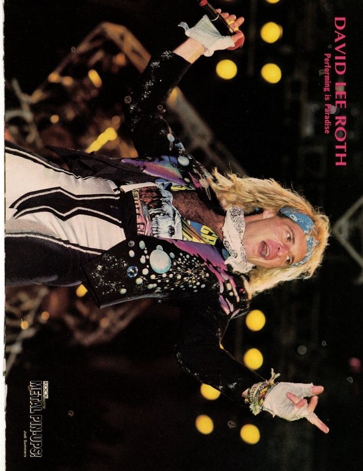 Joey Tempest pinup Rock Metal Pin-Ups mag David Lee Roth concert ...