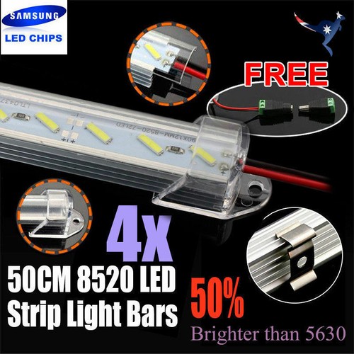 50CM 12V 8520 LED x4 Strip Light Bar Caravan 4WD Camping Boat Fishing ...