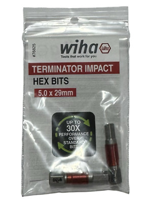 Wiha 5mm x 29mm Terminator Impact Insert Hex Bits 2 Pack | eBay