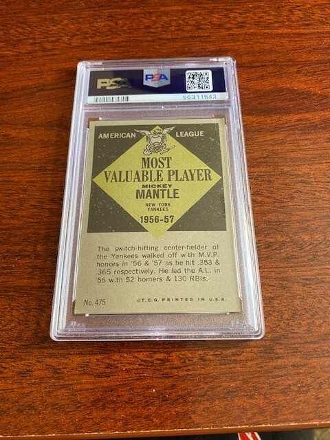 1961 Topps #475 Mickey Mantle MVP New York Yankees HOF PSA 5 EX | eBay