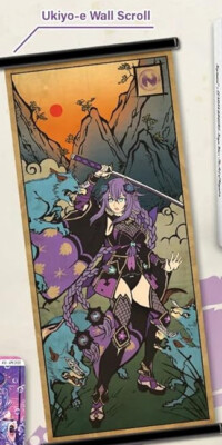 Hyperdimension Neptunia Ukiyo-e Wall Scroll Purple Heart 9.7" x 19.7 ...