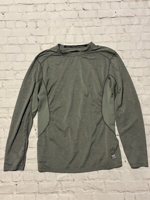 Nike Pro Combat Shirt Men's Size Medium M Fitted Dri-Fit Gray Long ...