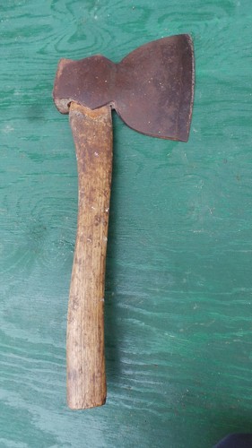 ANTIQUE Hewing Tool AXE 15" Long Wooden Handle with 6" Blade | eBay