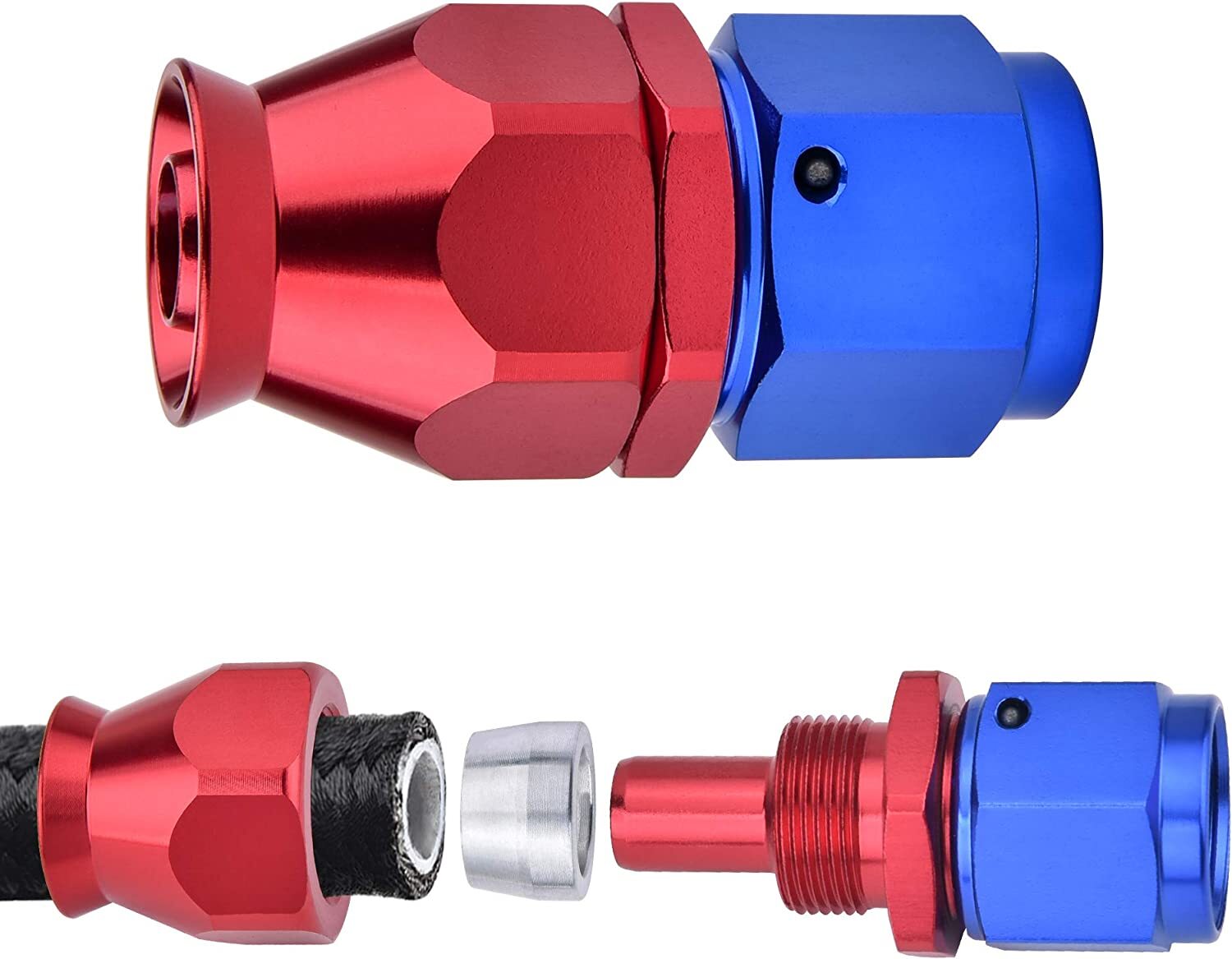 6AN -AN6 Stainless Steel PTFE Fuel Line 20FT +10 Fittings Ends Hose Kit ...