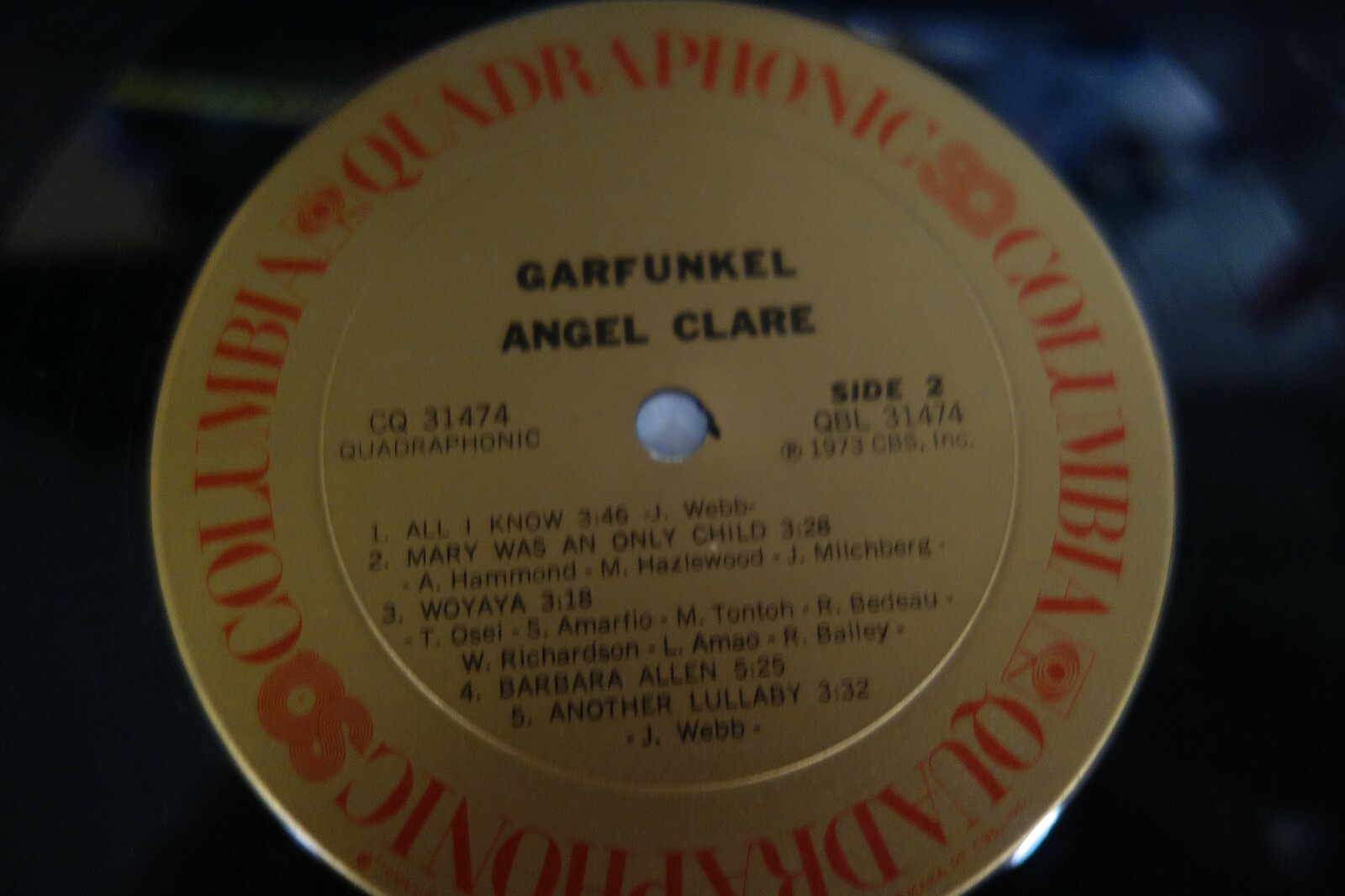ART GARFUNKEL ANGEL CLARE COLUMBIA RECORDS CQ 31474 VG+ | eBay