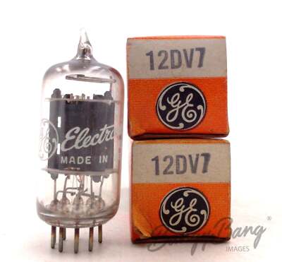 2 General Electric 12DV7 Duo Diode Triode Detector Audio Radio Valve ...