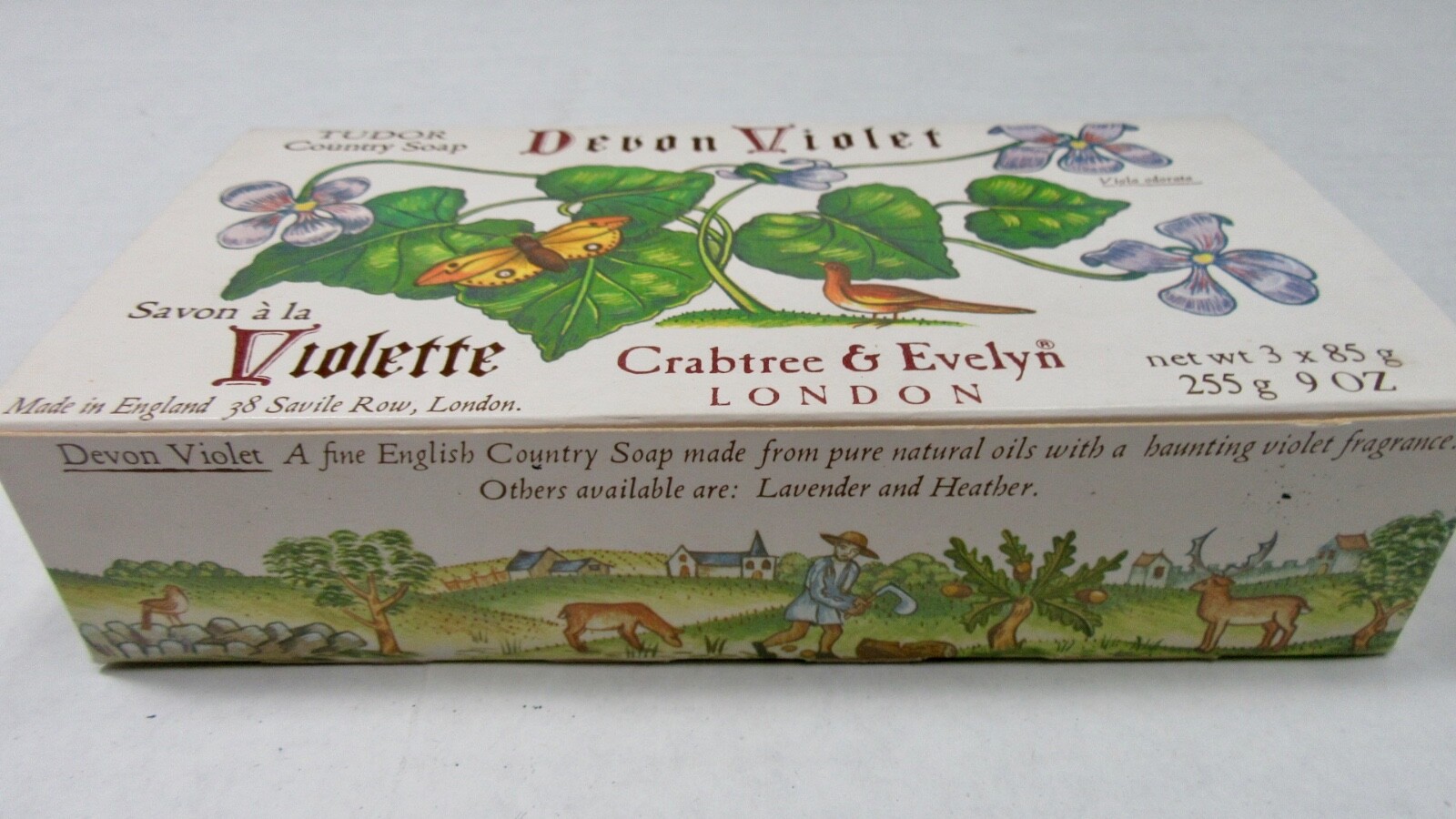 1977 VINTAGE CRABTREE & EVELYN DEVON VIOLET TUDOR COUNTRY SOAP 3X3 OZ ...