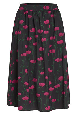 King Louie »LAYLA HARPER« Blumen Poppy Mohnblumen Vintage SKIRT Rock ...