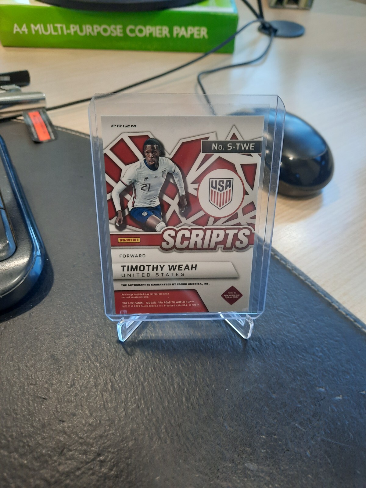 2021-22 Panini Mosaic Fifa Road To World Cup Timothy Weah Scripts Auto ...