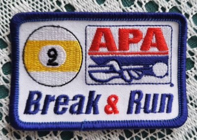 APA POOL BILLIARDS 9-BALL BREAK & RUN SEW ON PATCH-NEW | eBay