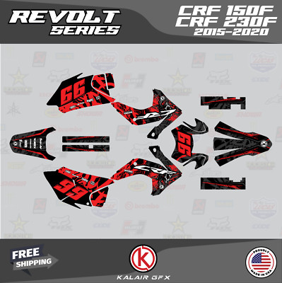 Graphics Kit for HONDA CRF150F CRF230F (2015-2020) Revolt - Red | eBay