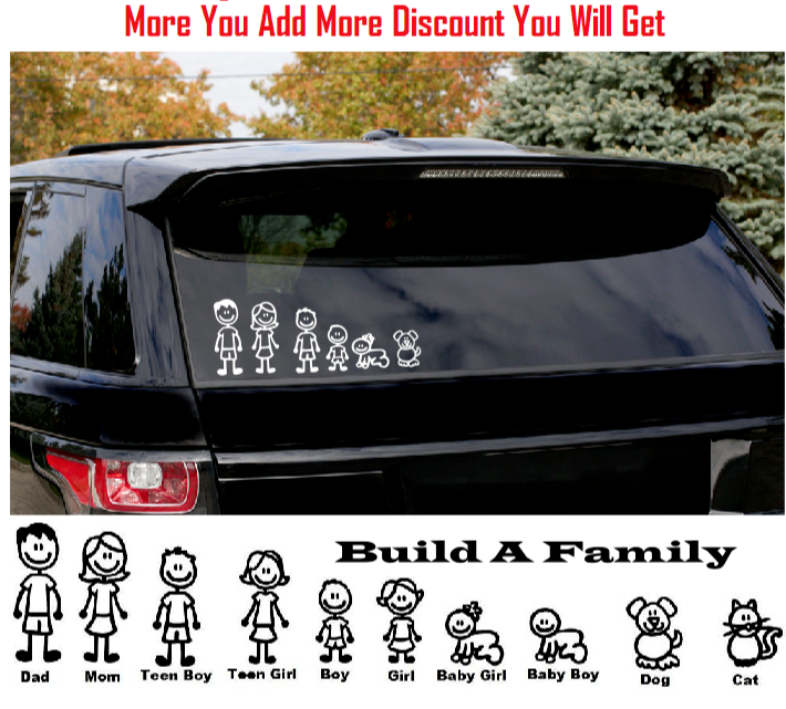 Mom Dad Boy Girl Family Car Stickers