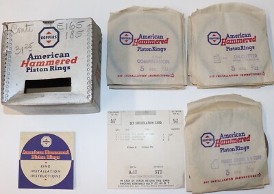 Continental E165, 185 American Hammered Piston Rings, Box of 18, A-17 ...