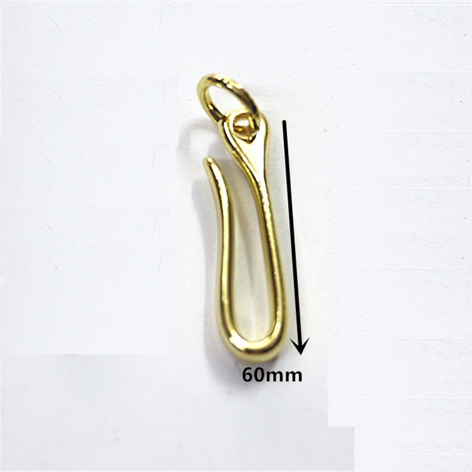 6cm Retro Solid Brass KeyChain Key Ring Belt U Hook Wallet Chain Fish ...