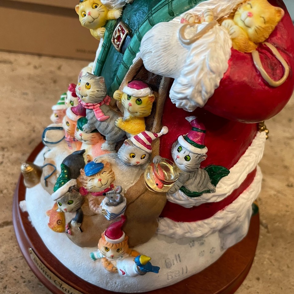 VINTAGE 2001 Santa Claws Christmas Bill Bell Danbury Mint Cat Figurine ...