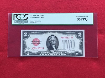 FR-1502 1928 A Series $2 Red Seal US Legal Tender Note *PCGS 55 PPQ ...