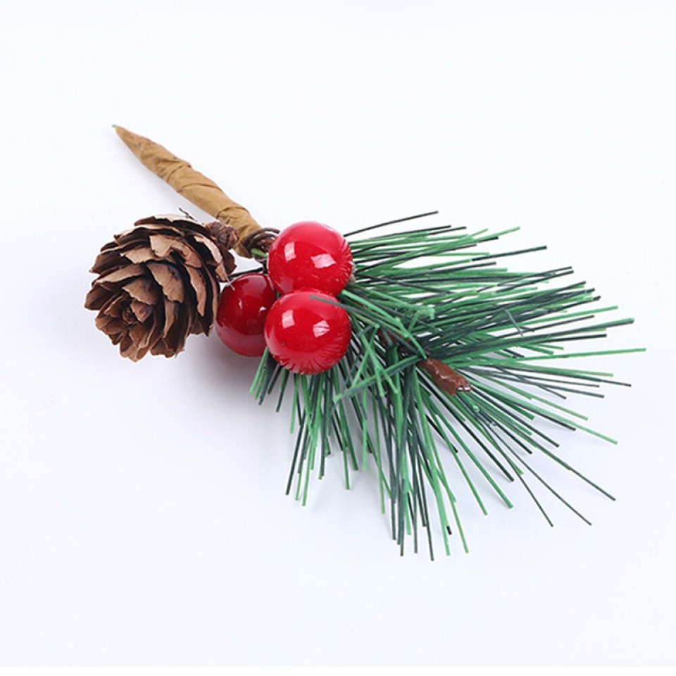 6 Pcs Christmas Pine Needle Decoration Artificial Red Berry Stems | eBay UK