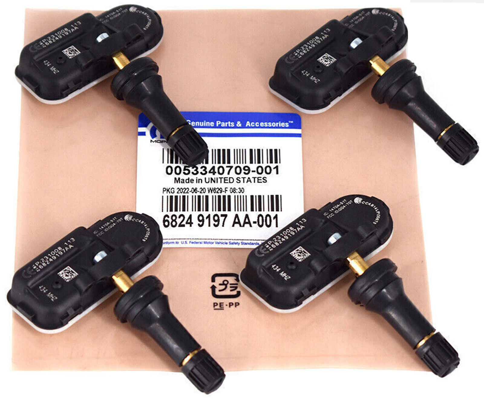 4X Genuine Tire Pressure Sensor OEM 68249197AA TPMS For Dodge Ram 1500 ...