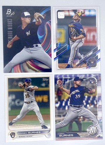 2022 2021 2019 2018 Topps Bowman CORBIN BURNES NM/MT 4-card lot w ...