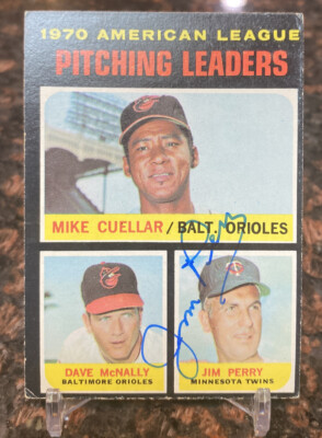 Autographed Signed 1971 TOPPS #69 JIM PERRY Minnesota Twins League ...