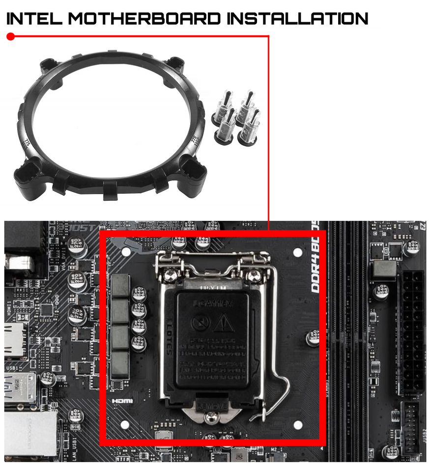 TRONWIRE TW-12 RGB LED Intel AMD Socket 1200 1151 AM5 AM4 4-Pin PWM CPU ...