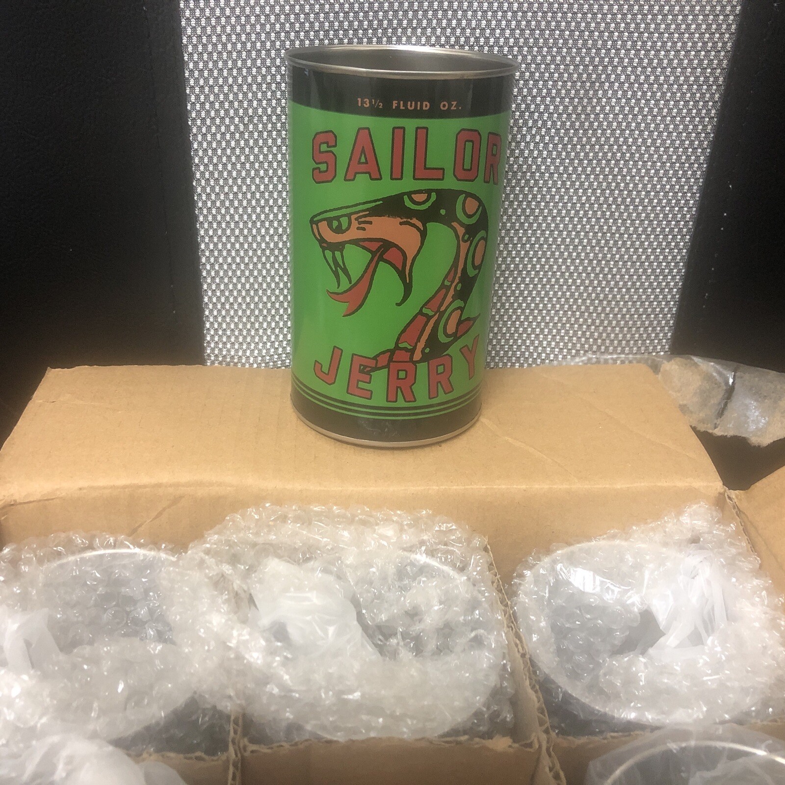 New Set 6 SAILOR JERRY RUM Metal Can Cups King 🐍 Cobra Free Ship Green ...