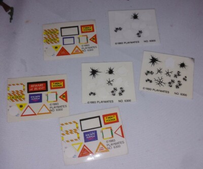 Exo Squad 6 sets of battle damage stickers / Decals, Exosquad 1993 ...