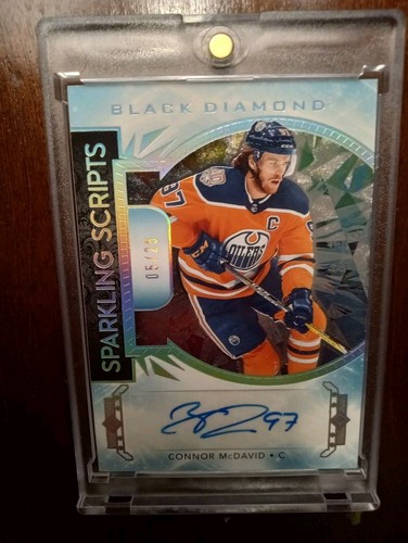 2019/20 UD Black Diamond Connor McDavid Sparkling Script Autograph #5/ ...