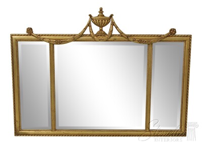 58857EC: ETHAN ALLEN Adam Design 3 Panel Gold Over Mantle Mirror | eBay