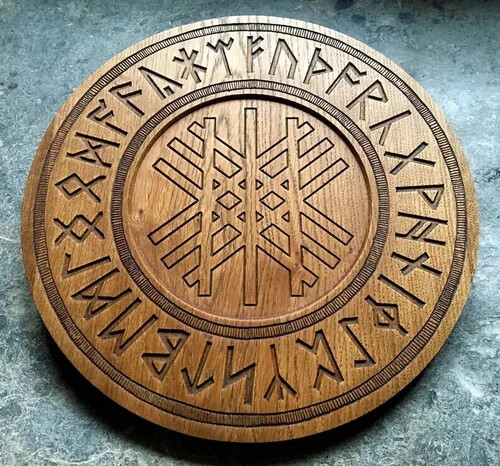 Anglo-Saxon Futhorc 24 Inches Oak Carved Rune Divination Board Altar ...