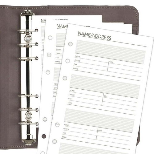 AT-A-GLANCE Undated Telephone Address Pages, Loose-Leaf, 6 Ring ...