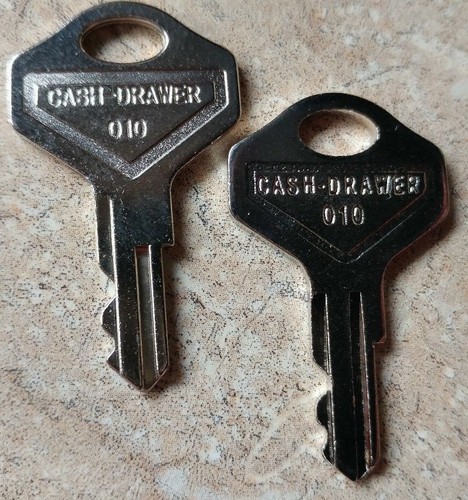 M-S Pair 010 POS Cash Drawer Keys Fits NCR Aloha Breadcrumb 010R 010L ...