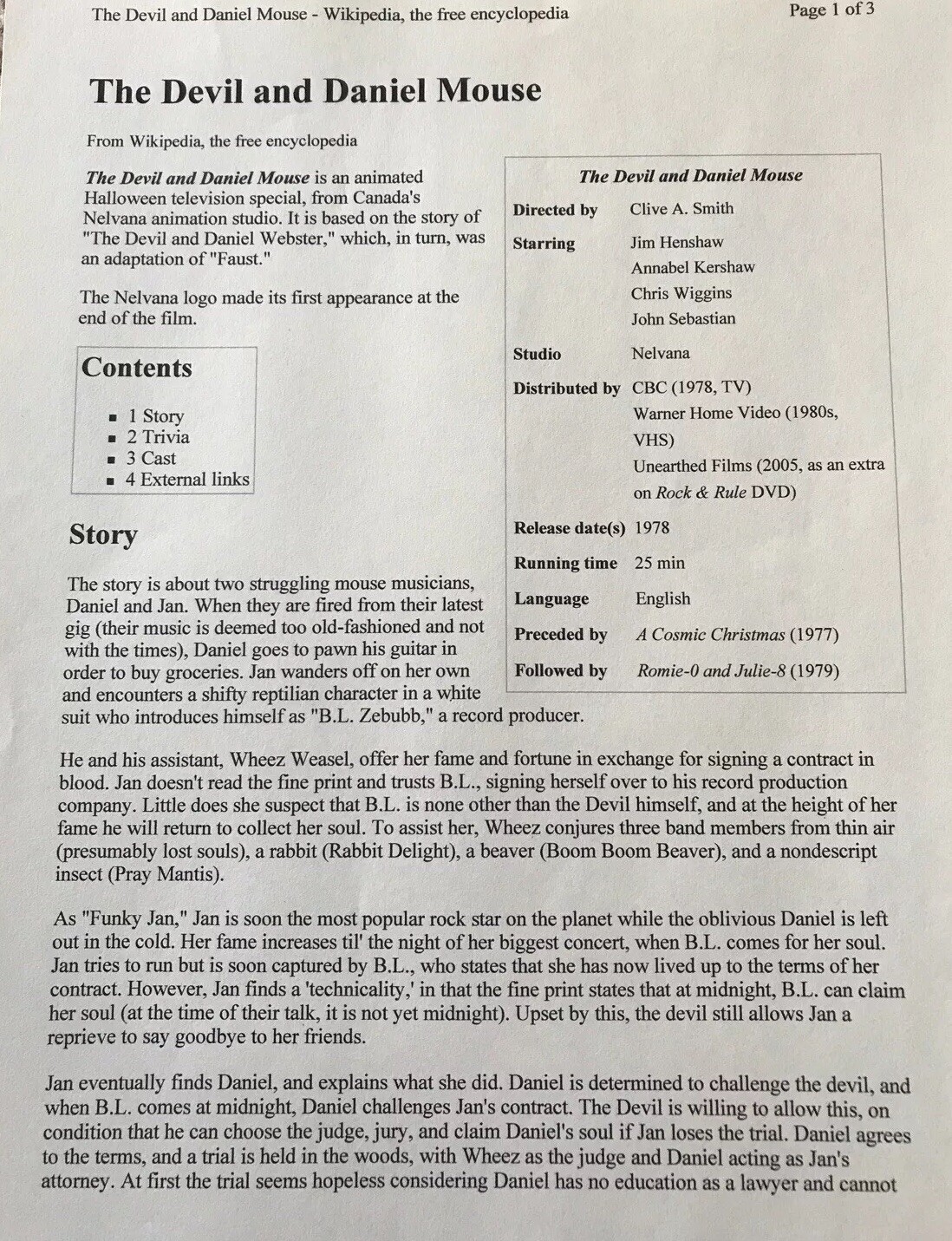 The Devil and Daniel Mouse 1978 Production Cel Original Watercolor Background | eBay