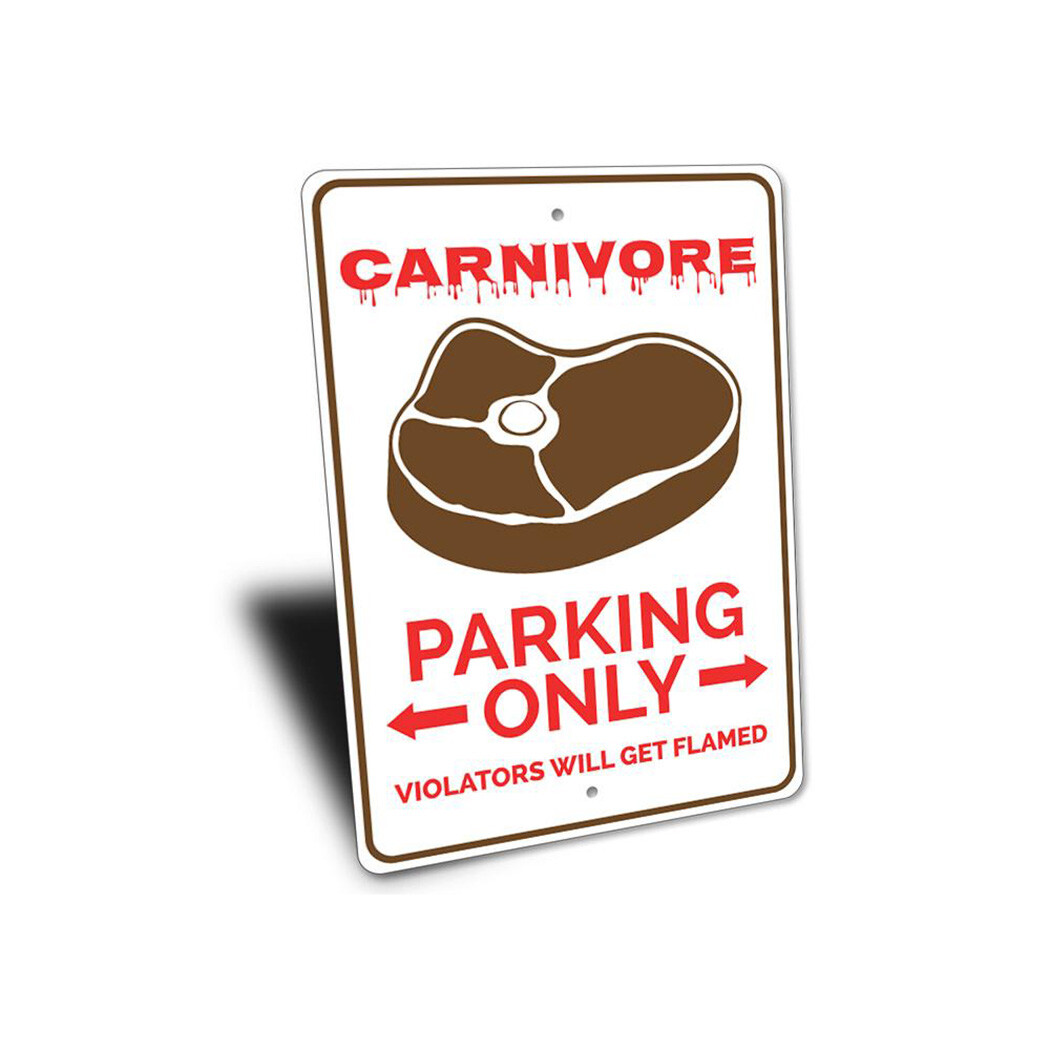 Carnivore Parking Sign,Meat Lover Aluminum Metal Decor Sign | eBay
