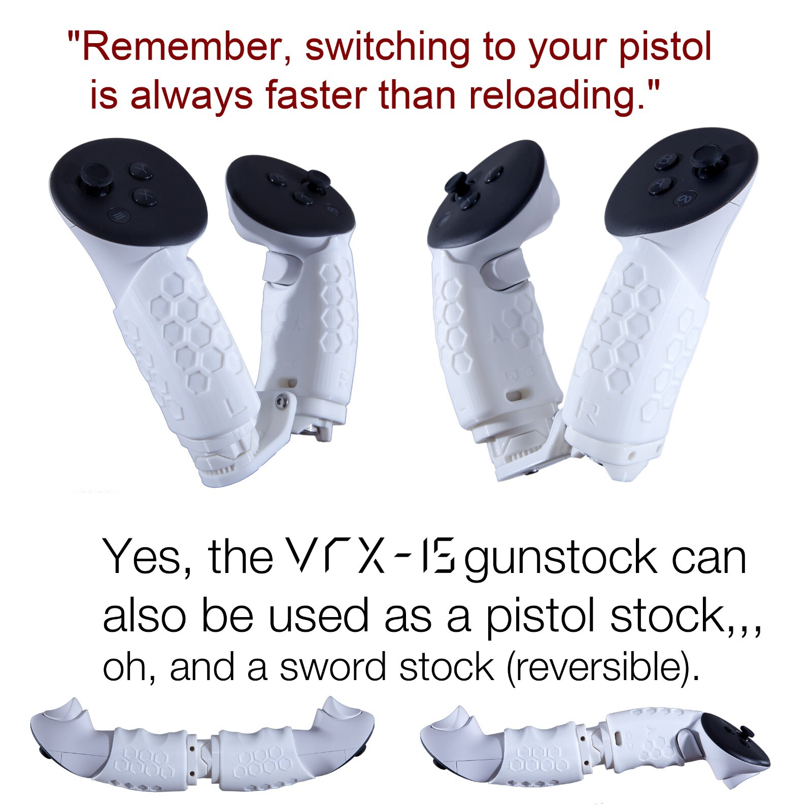 VRX-15 VR Gunstock Magnetic Rifle Pistol Stock For Quest 2 Quest 3 ...