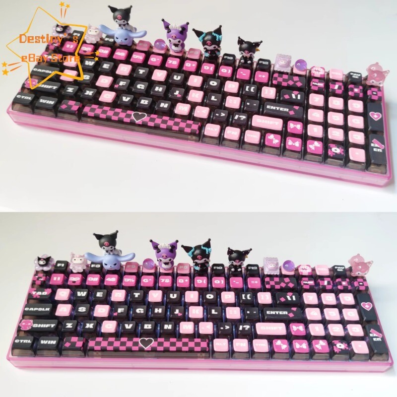 Kuromi Mechanical Keyboard 100 Keys Wireless Bluetooth Transparent ...