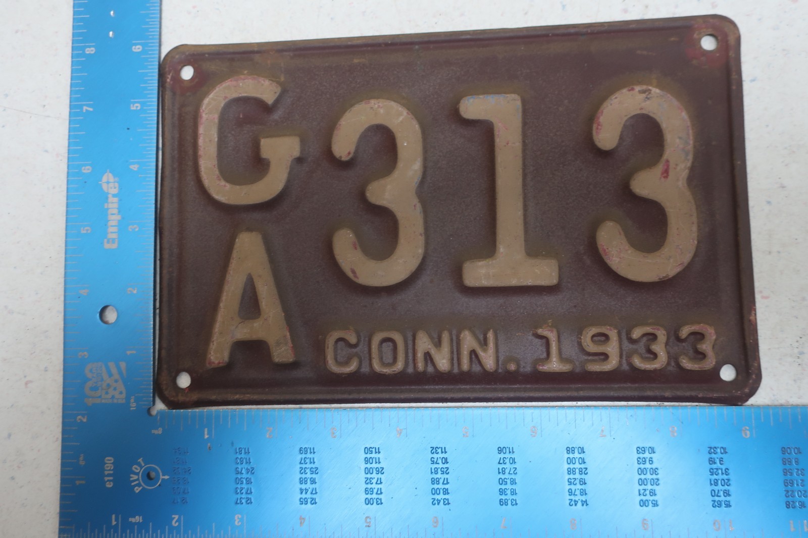 Connecticut License Plate Tag CT 1933 33 GA 313 | eBay