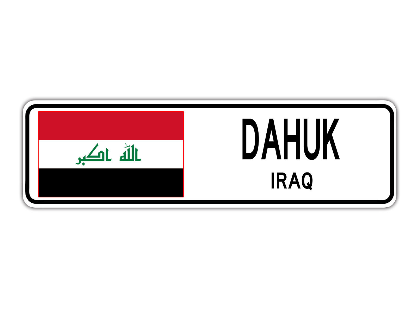 Dahuk Iraq Street Iraqi Flag City Country Wall Gift Aluminum Metal Sign ...