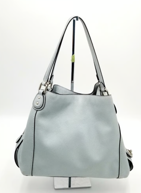 Coach Edie Turnlock Ice Blue Triple Compartment Shoulder Bag | eBay