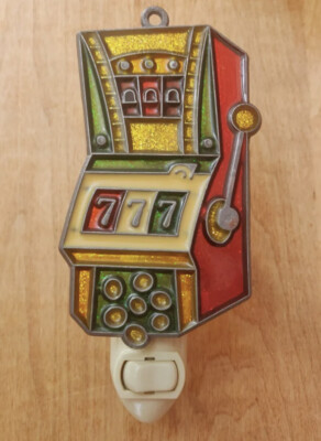Vintage 777 Slot Machine Night Light Glittery Gamble Tested Works Bulb ...