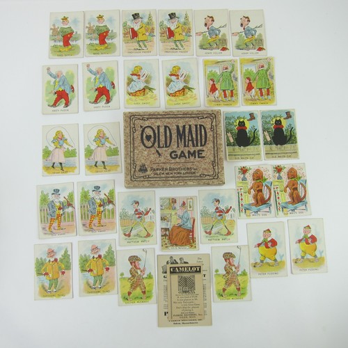Vintage Parker Brothers Old Maid Card Game with Box & Grand Camelot Ads ...