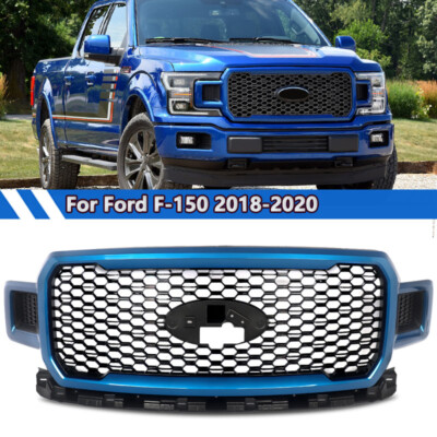 Blue For 2018-2020 Ford F-150 XLT Honeycomb Radiator Grille Assembly ...
