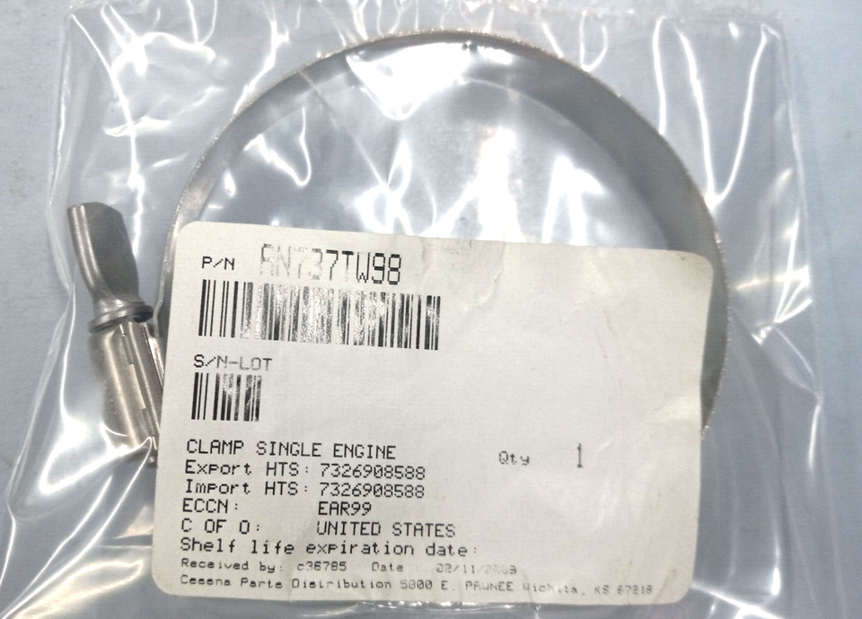 Lycoming / CESSNA P/N AN737TW98 CLAMP SINGLE ENGINE | eBay