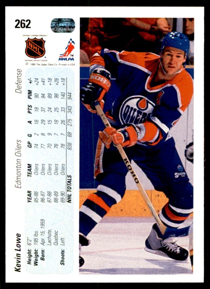 1990-91 Upper Deck. Kevin Lowe . Edmonton Oilers #262 | eBay