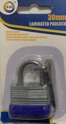 Laminated Padlock locker tool 30mm box bicycle luggage Padlock Coated ...