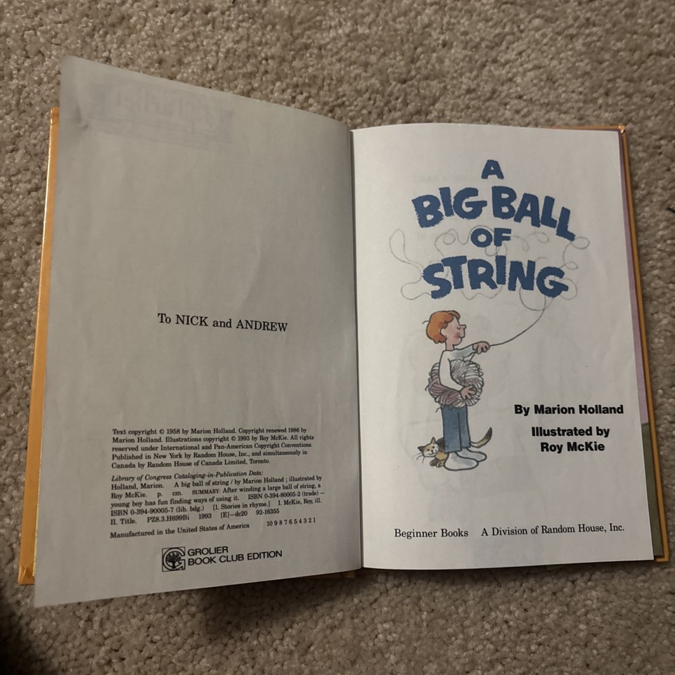 A Big Ball of String - Marion Holland - Good - See condition notes ...