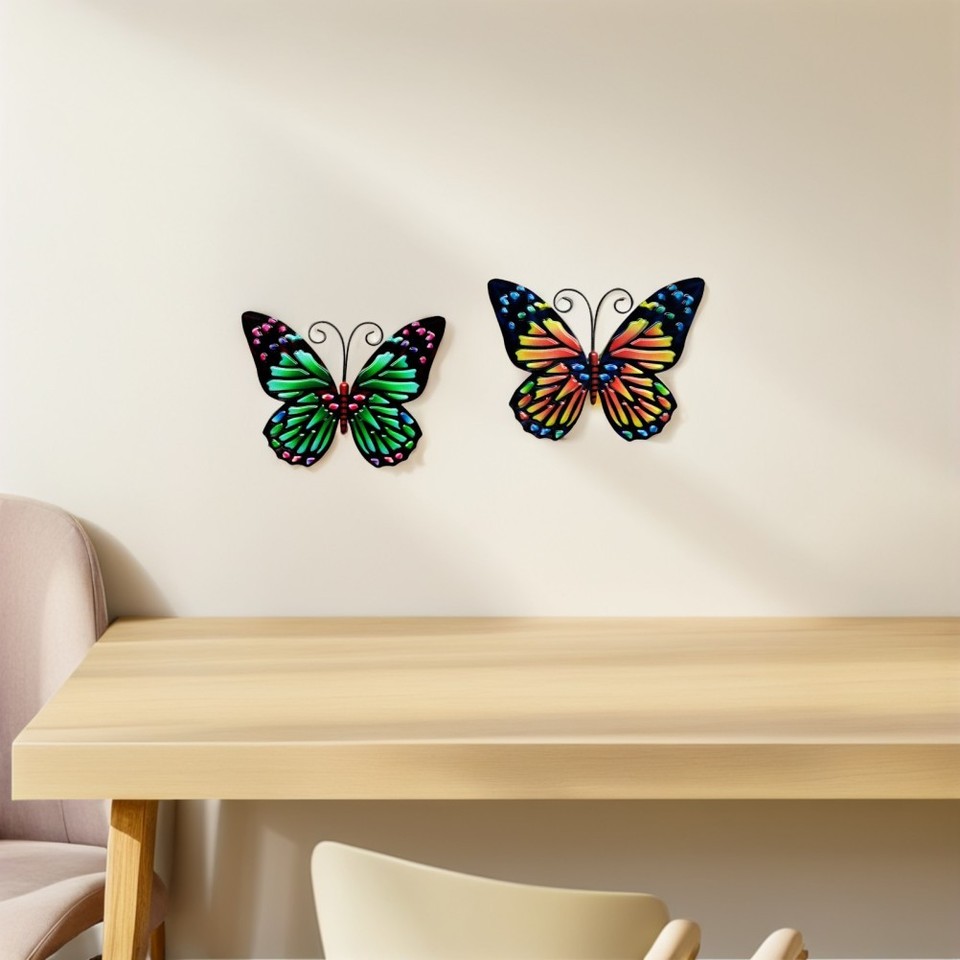 Metal Butterfly Wall Art Decor - 6.3" Fence Decoration, Hanging ...