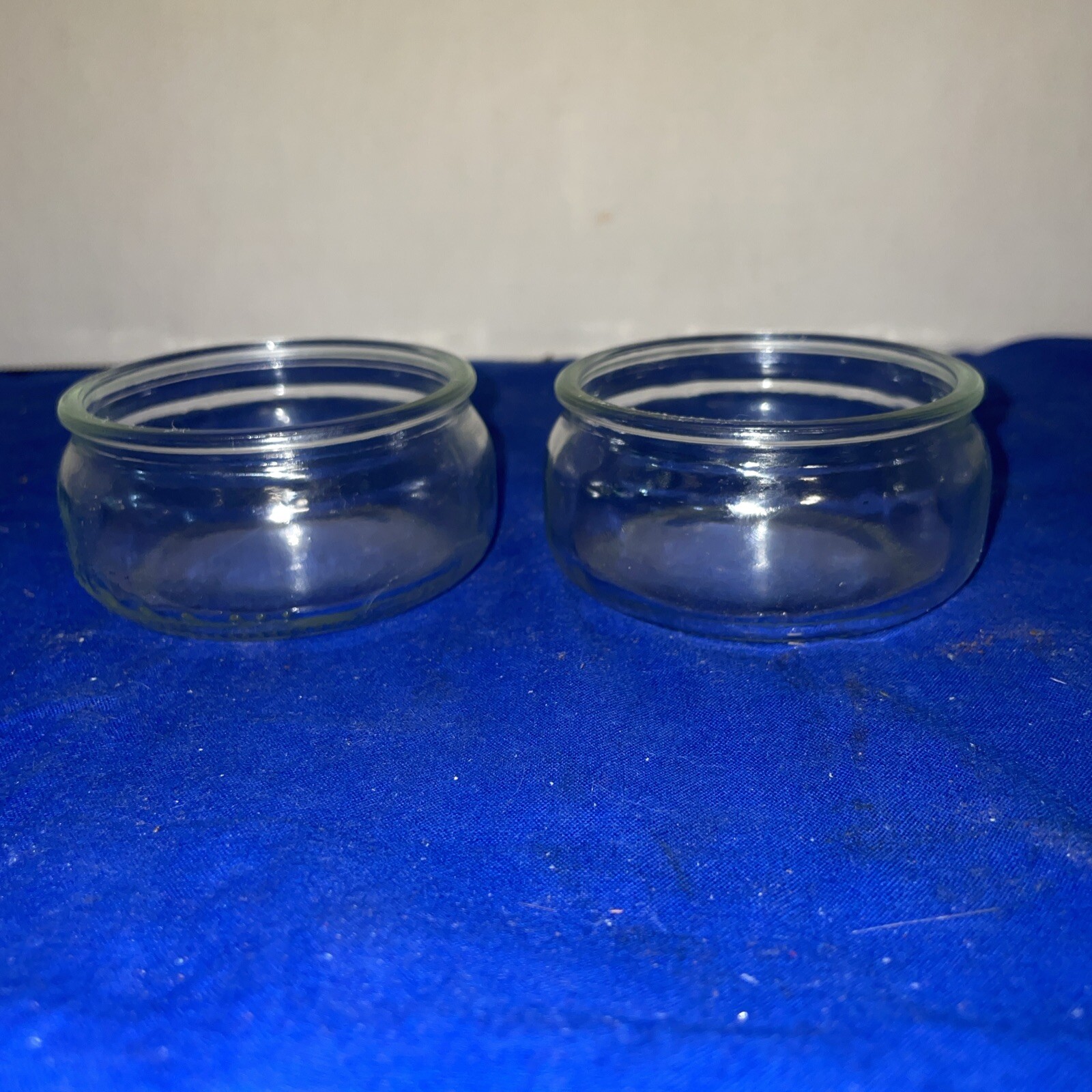 Set of 2 Clear Glass Tea Light Candle Holder Ramekin Trinket Dish ...