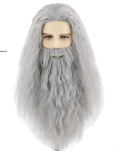 The Hobbit Gandalf Wizard Halloween Cosplay Stage Performance Wig And ...