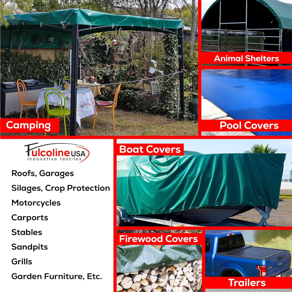 22mil Heavy Duty Tarp Cover PVC Boat Waterproof Canopy Tarpaulin Boat ...